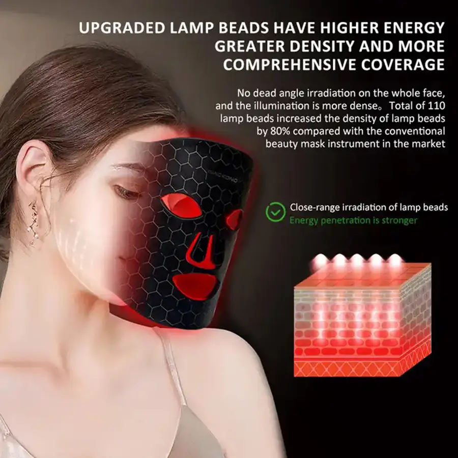 LED Face Mask Photon Rejuvenation Vibration M03